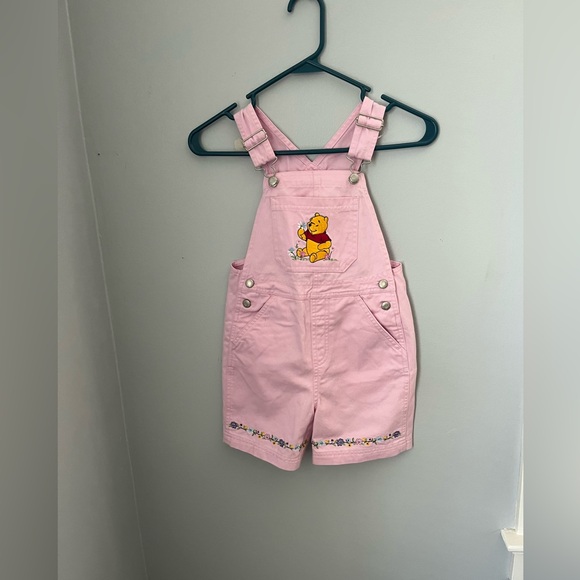 Disney | Bottoms | Disney Pink Overalls With Adjustable Straps And Pooh ...